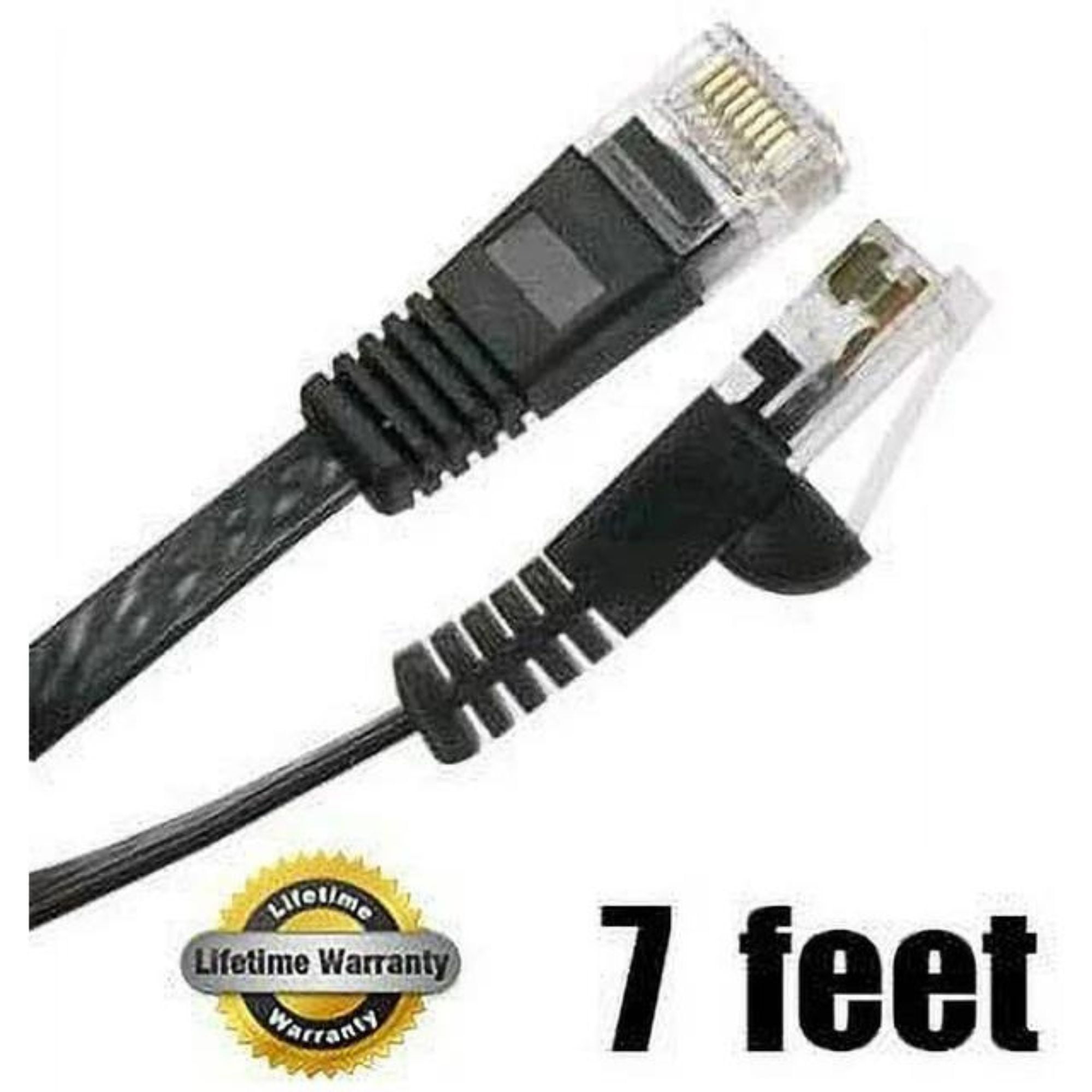 iMBAPrice Flat Ethernet Cat 6 Cable, 0.2-inch Height, 7 feet, Black - Walmart.com