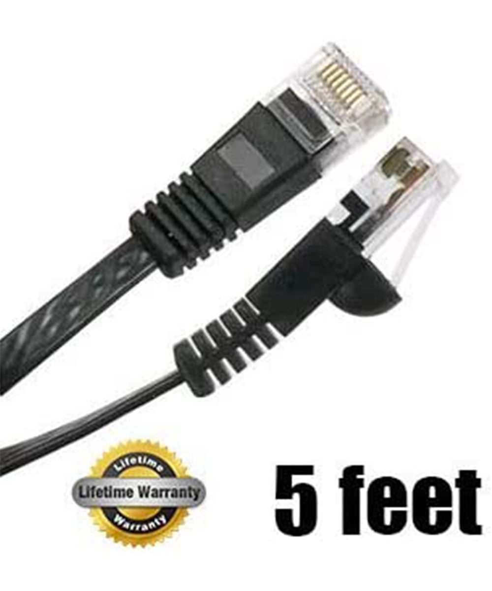 iMBAPrice Flat Ethernet Network Cable Type Cat6 Cable 35 feet - Black ...