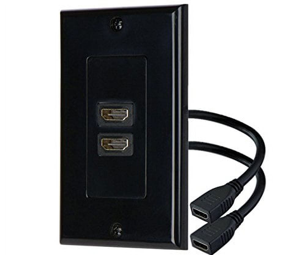 iMBAPrice Pigtail Wall Plate 1.3-inch, HDMI Cable with Ethernet, 2 Port ...
