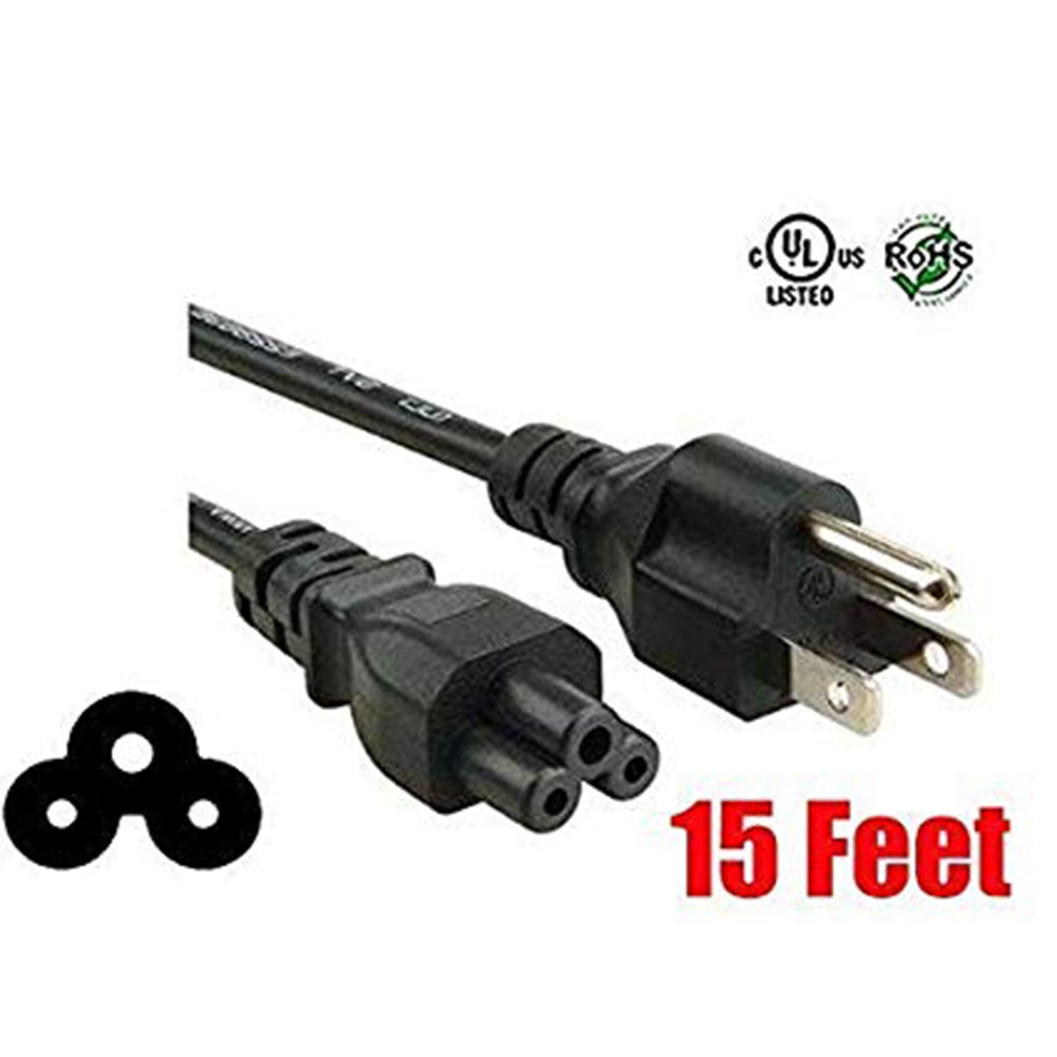 iMBAPrice New 15 feet Universal Power Cord for Laptops, Acer, Asus ...