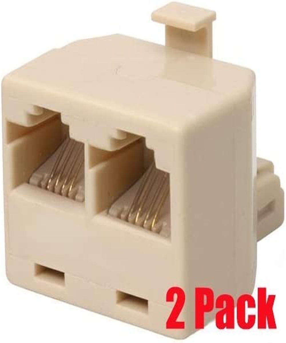 iMBAPrice RJ11 Phone Splitter - White, Two Modular 4C Straight T ...