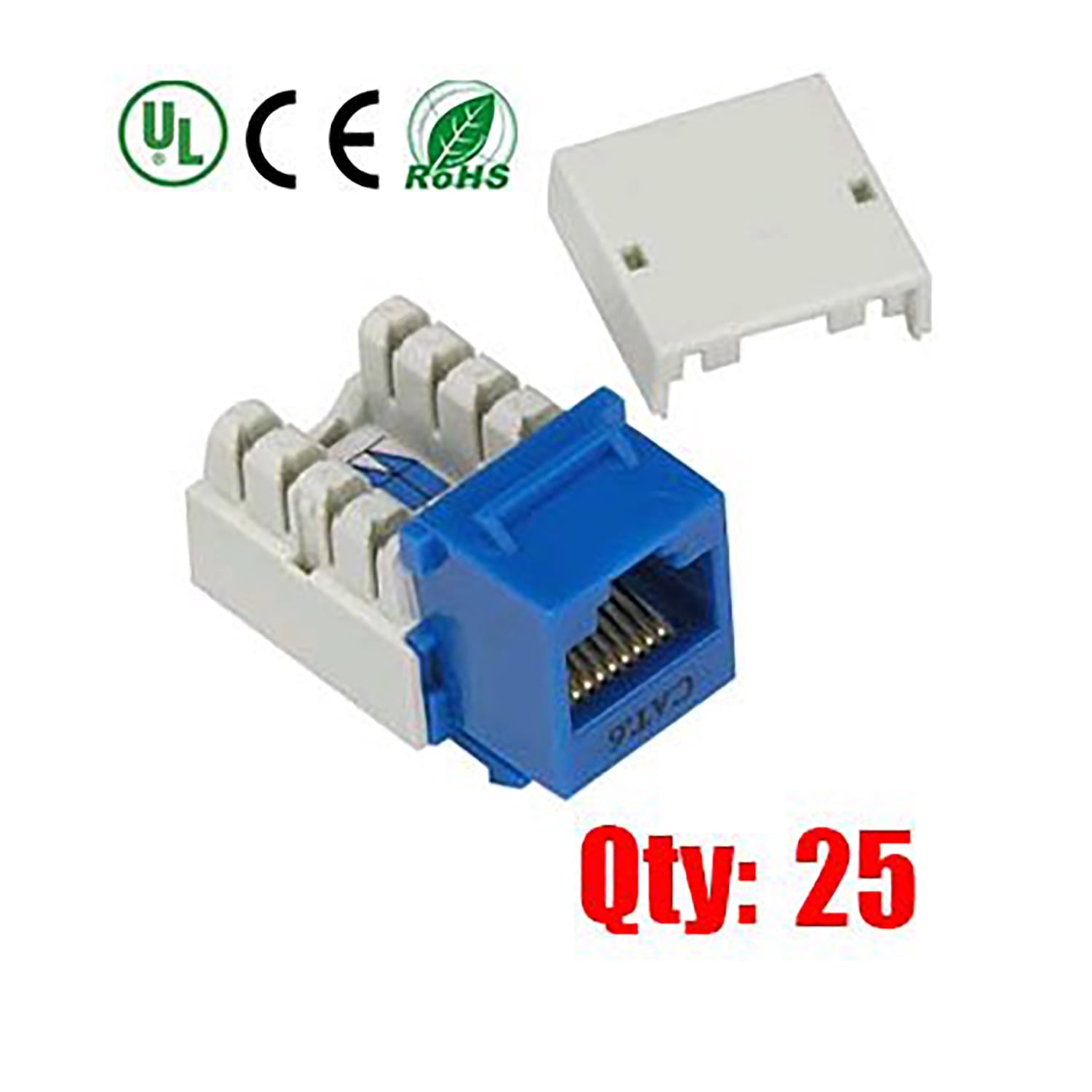 iMBAPrice Cat6 Punch Down RJ45 Blue Keystone Jack, Compatible with Wall ...