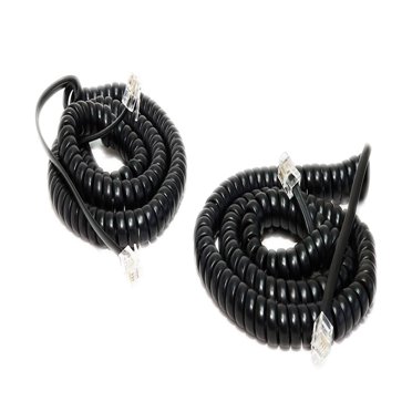 Power Gear 25ft. Coiled Telephone Cord, Black, for Home or Office ...