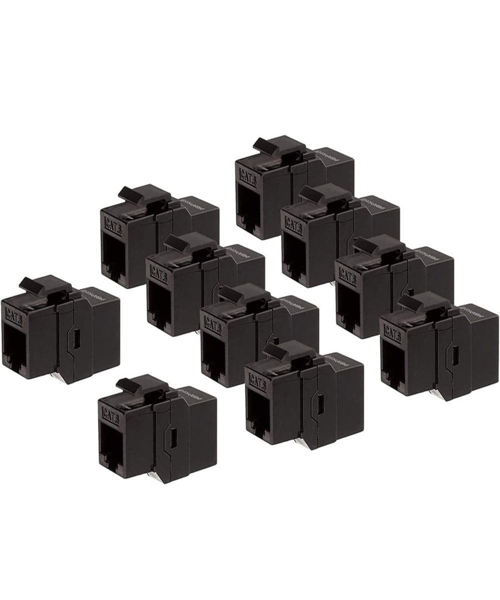 iMBAPrice RJ45 Female UTP Cat6 Keystone Coupler - Black (10 Pack ...