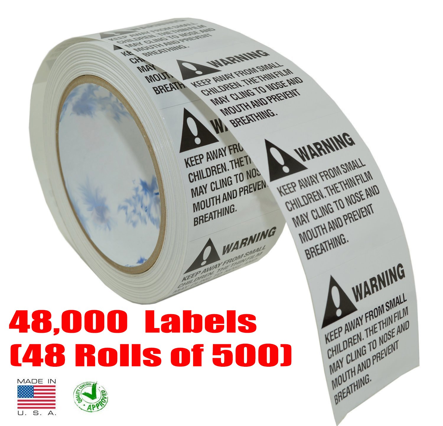 iMBAPrice Suffocation Warning Labels 24000 Labels, 48 Rolls of 500 ...