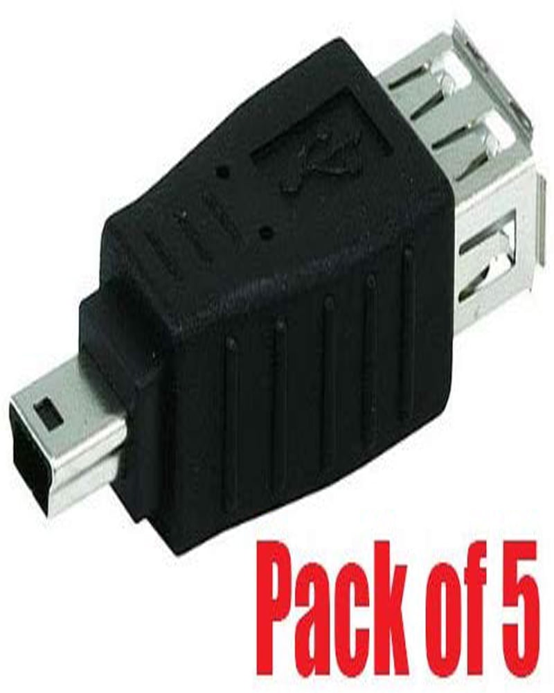 iMBAPrice USB 2.0 Female to Mini 5 Pin Male USB Connector Adapter - 5 ...