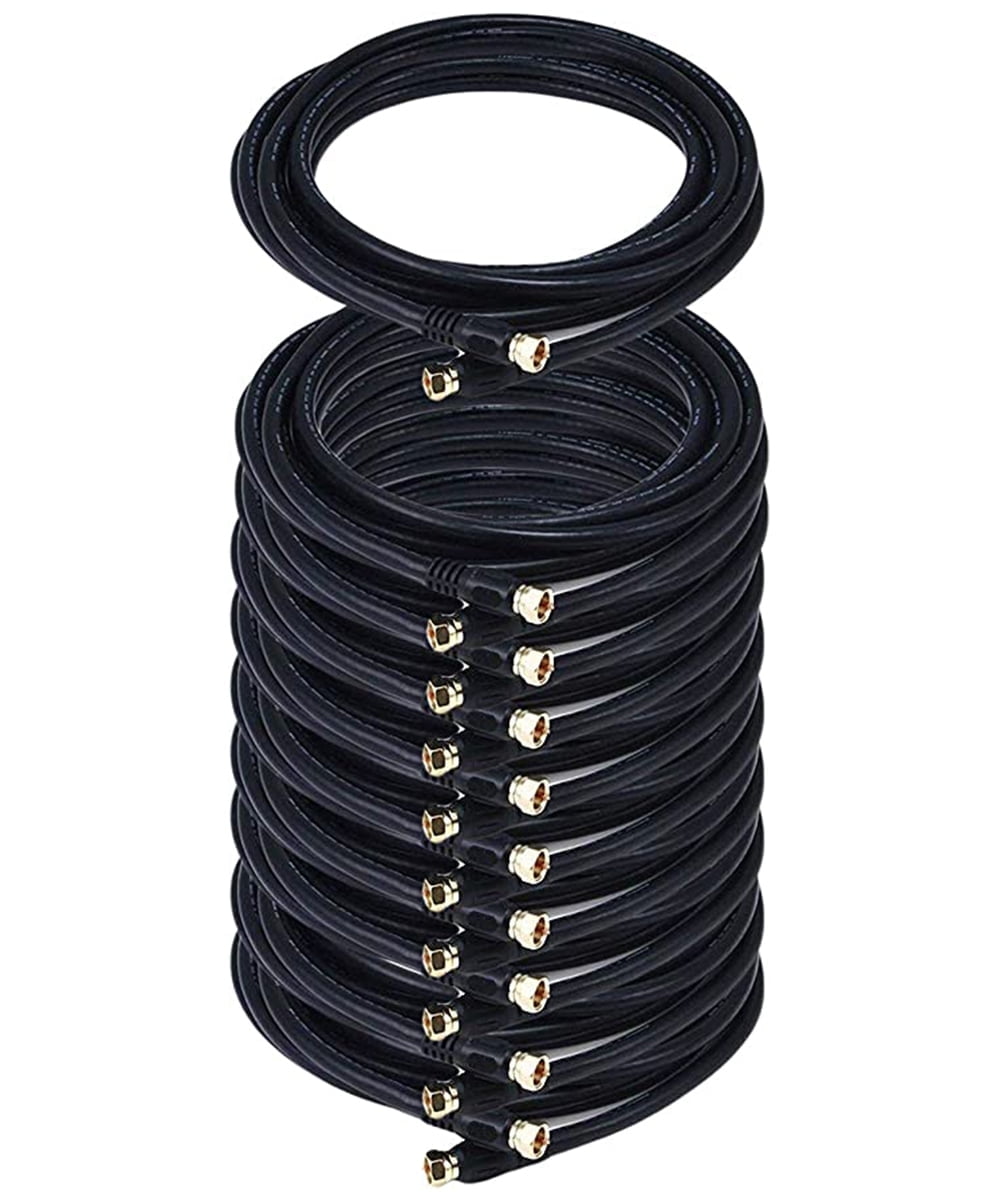 iMBAPrice (10-Pack) RG6 Coaxial Patch Cable (12 feet) with F-Type Screw ...