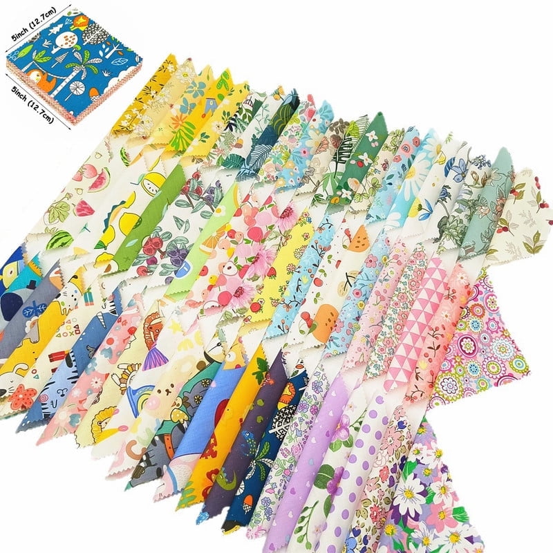 iMZOON, Quilting Cotton Fabric Squares, 5x5 inches, 100 Unique Pattern ...
