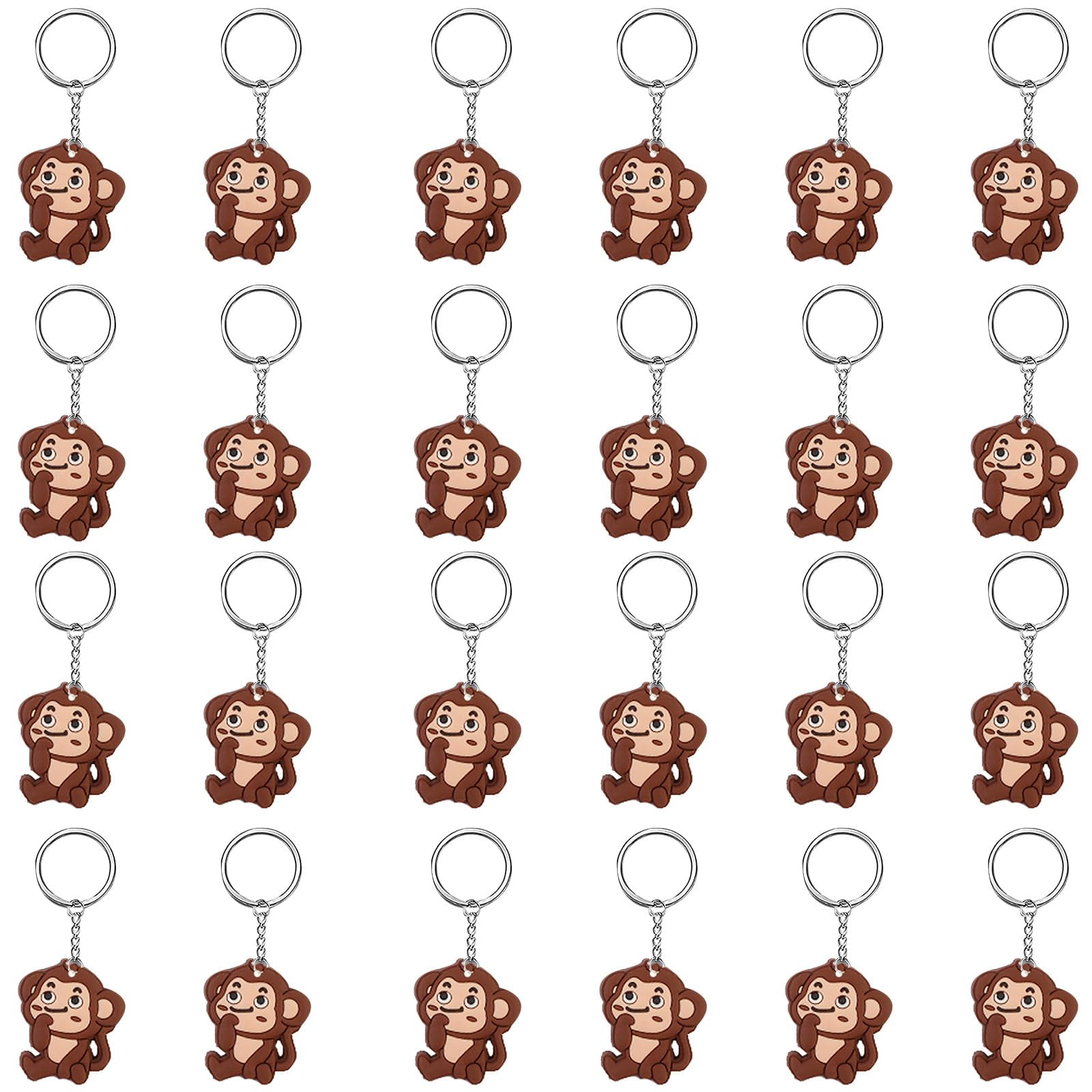 iMagitek 24 Pack Monkey STF9 Keychains Keyrings for Monkey Themed Party ...