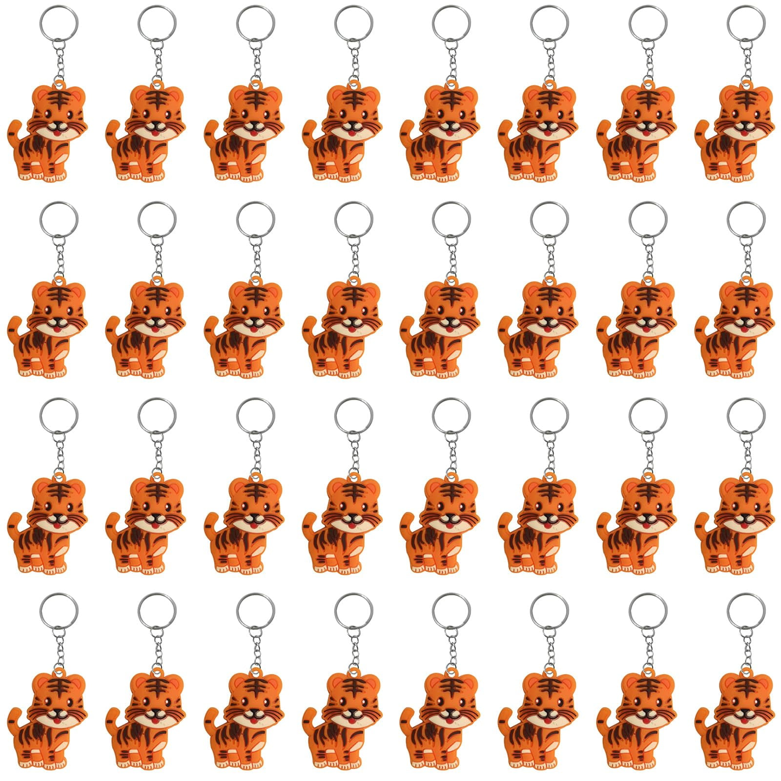 iMagitek 40 Pack Tiger STF9 Keychains Safari Animal Keychains for Tiger ...