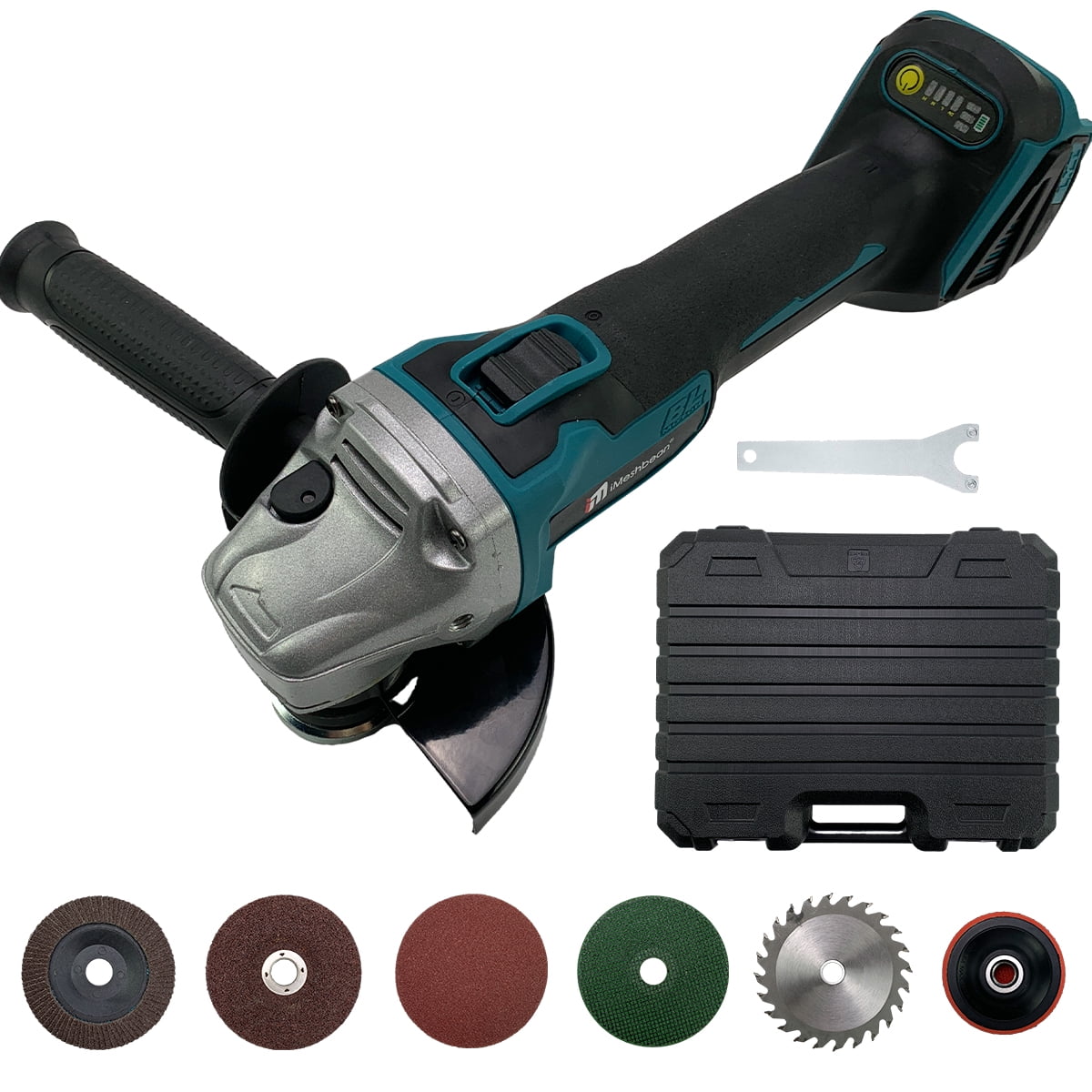iMeshbean 125mm Electric Brushless Cordless Angle Grinder Kit 4-1/2 ...