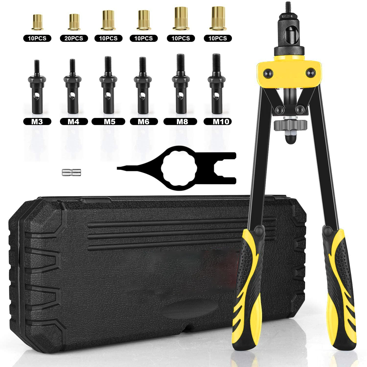iMeshbean 14 Inch Professional Rivet Nut Tool 70Pcs M3 M4 M5 M6 M8 M10 ...