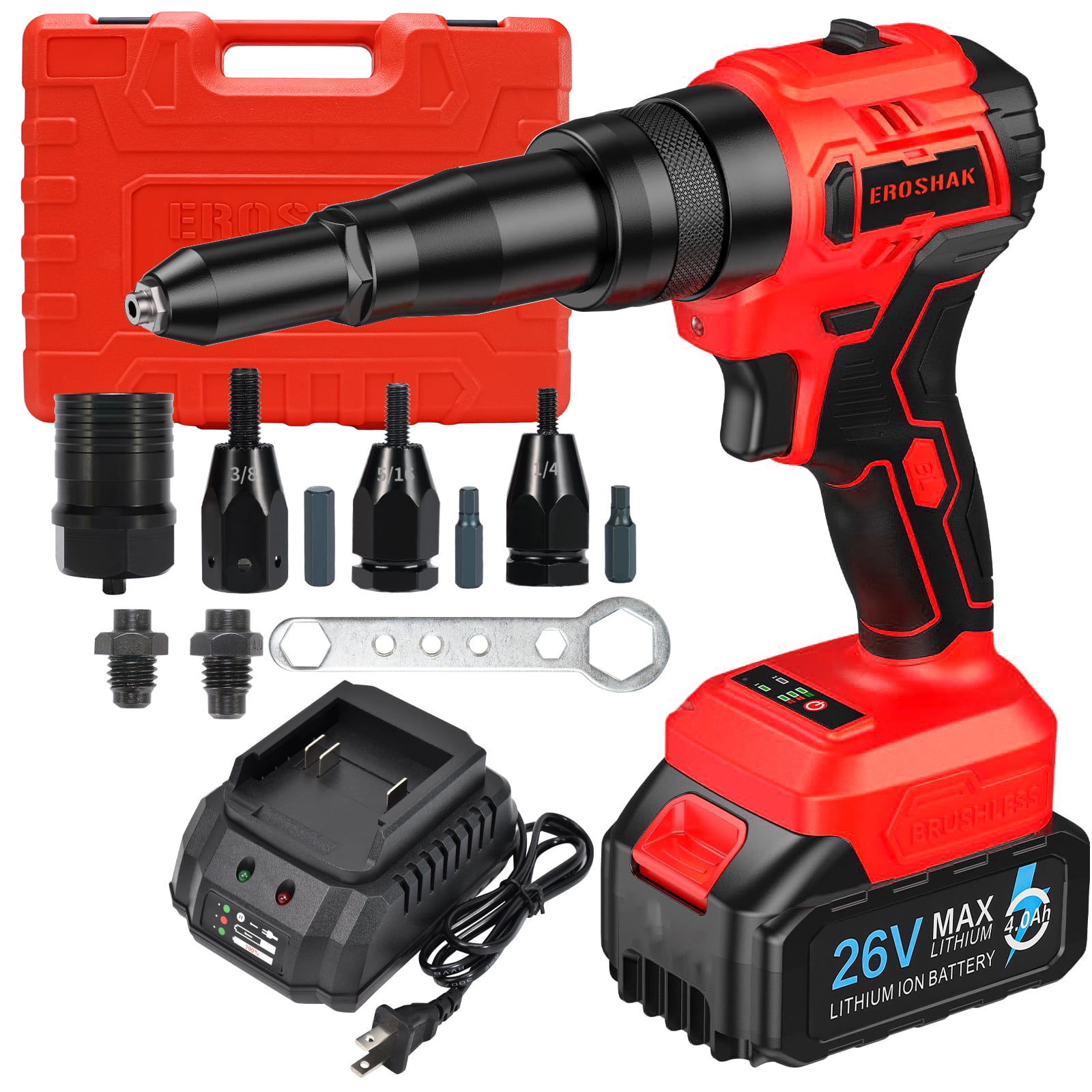 iMeshbean 2 in 1 Cordless Rivet Gun with 1 battery, Electric Riveter ...