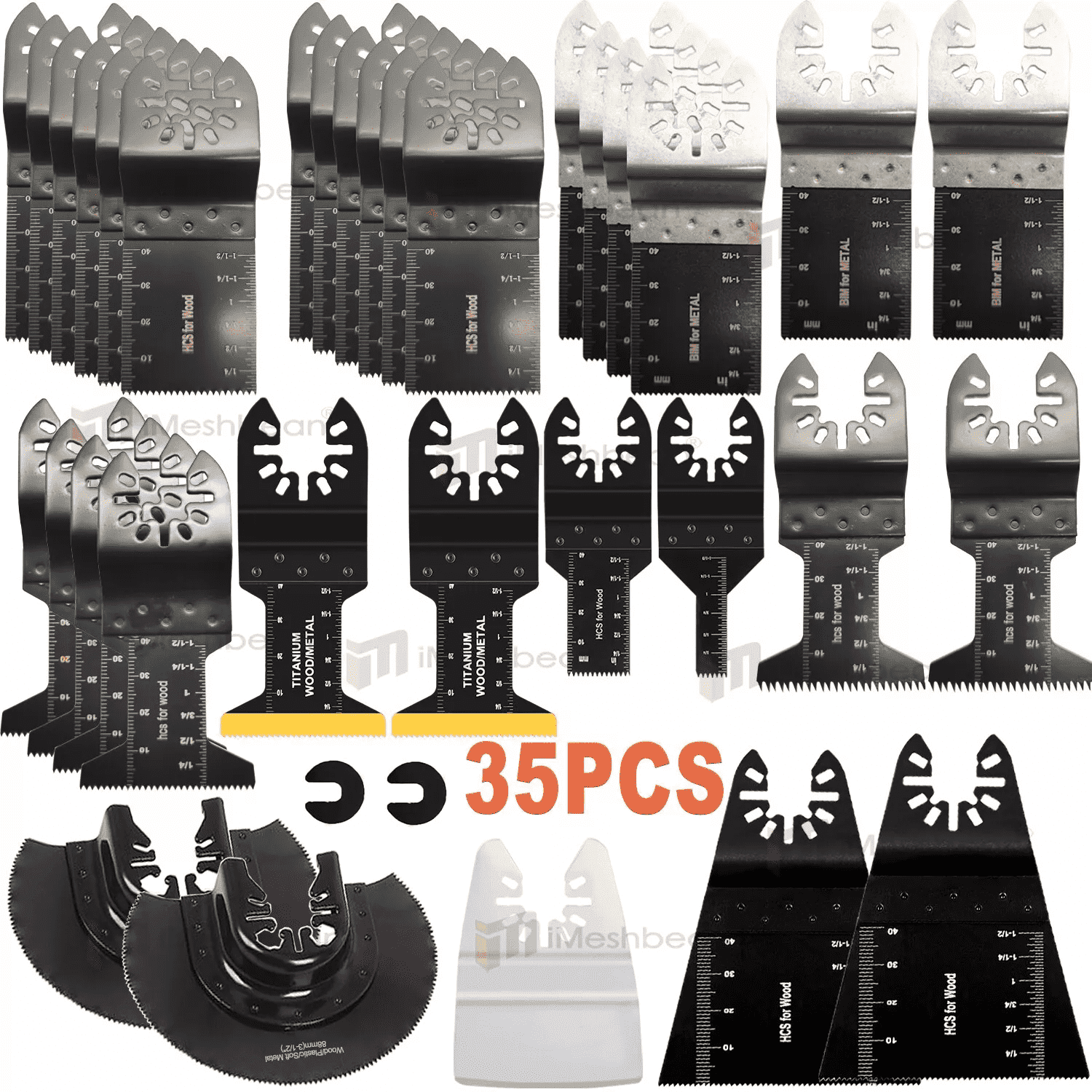 iMeshbean 35pcs Oscillating Multi Tool Saw Blades Wood Metal Cut Cutter ...
