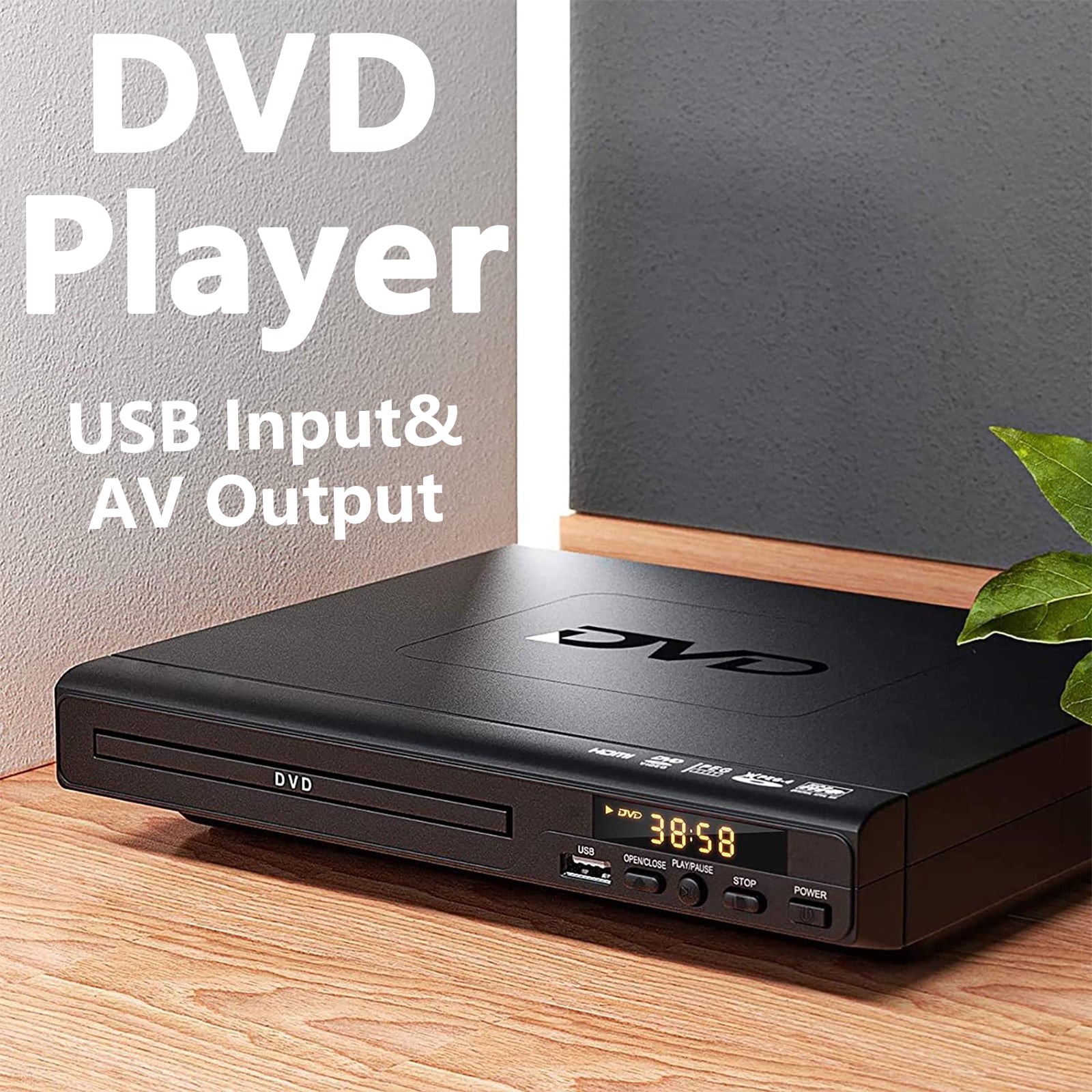 iMeshbean 2024 DVD Player 1080P HD DVD CD Disc Player HDMI/AV Output ...