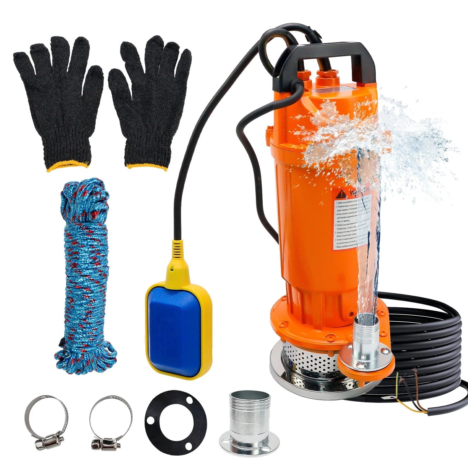 iMeshbean 3/4HP 220V Submersible Clean Water Pump 550W 1320GPH 49.2FT ...