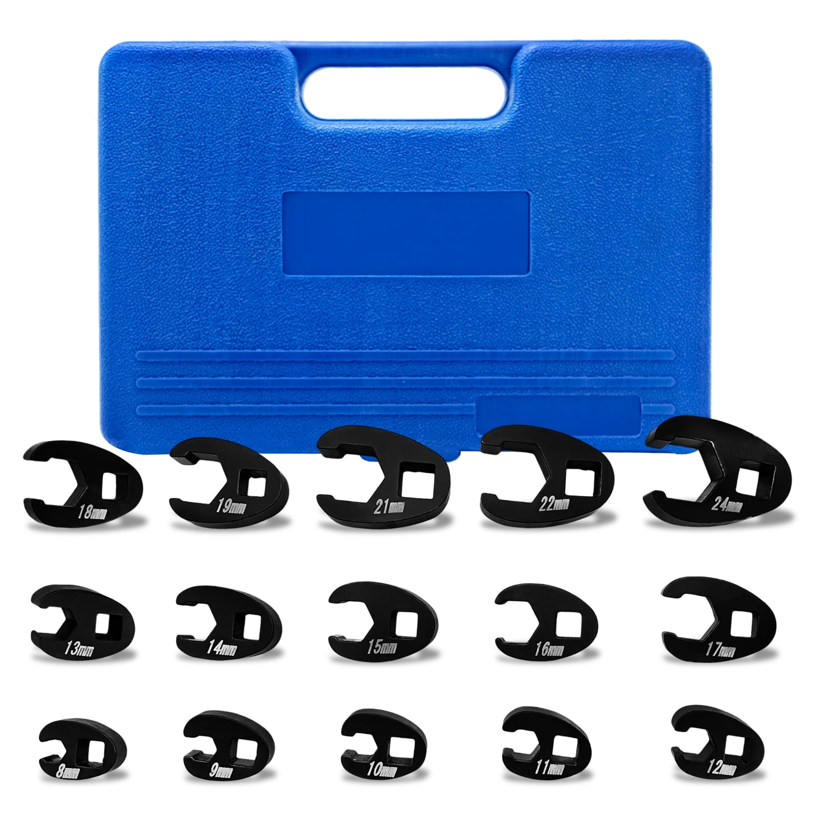 iMeshbean 3/8"&1/2" Drive Crowfoot Wrench Set 15Pcs Crows Foot Wrench ...