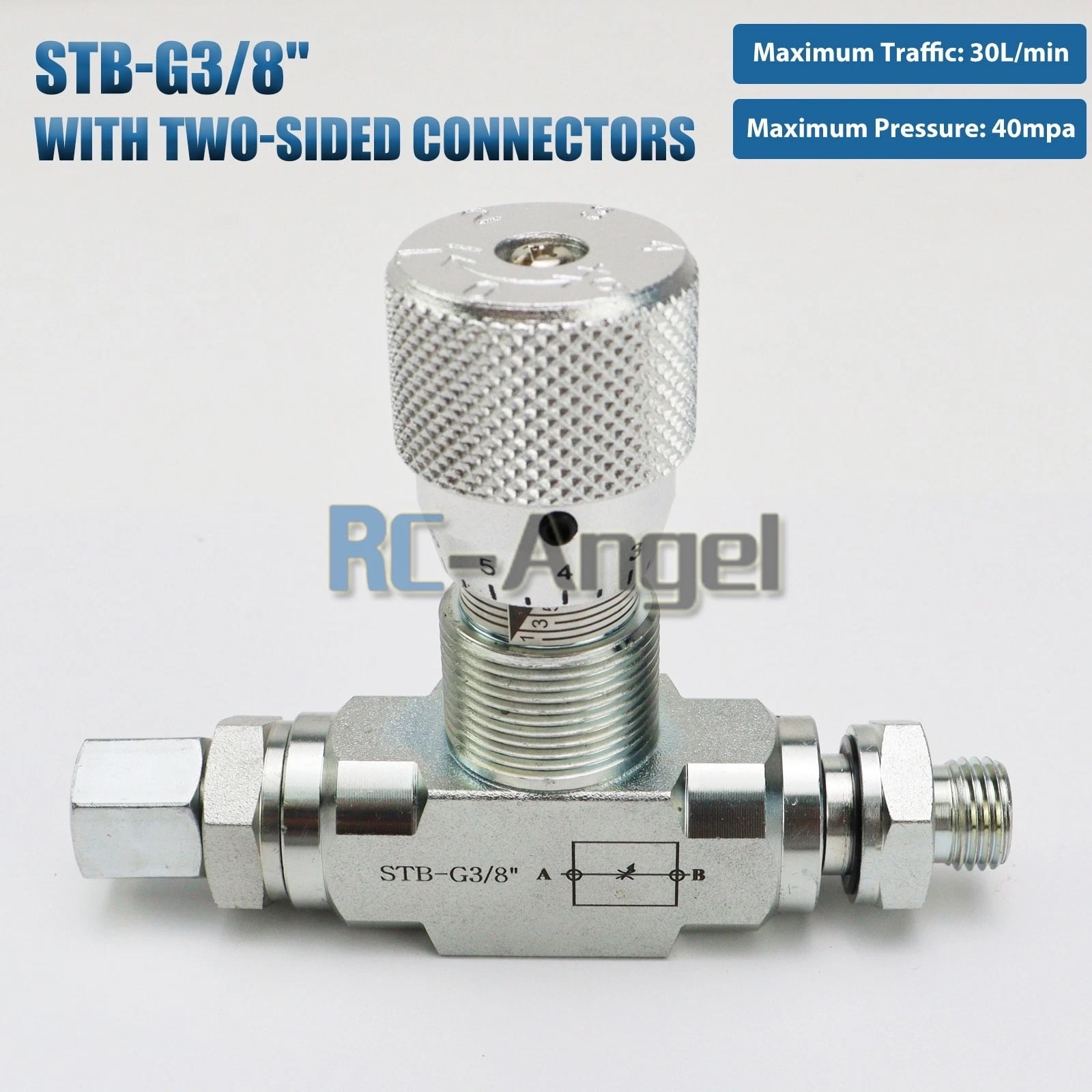 iMeshbean 3/8" L08 -Hydraulic Flow Control Valve - STB-G3/8 Fit Mini ...