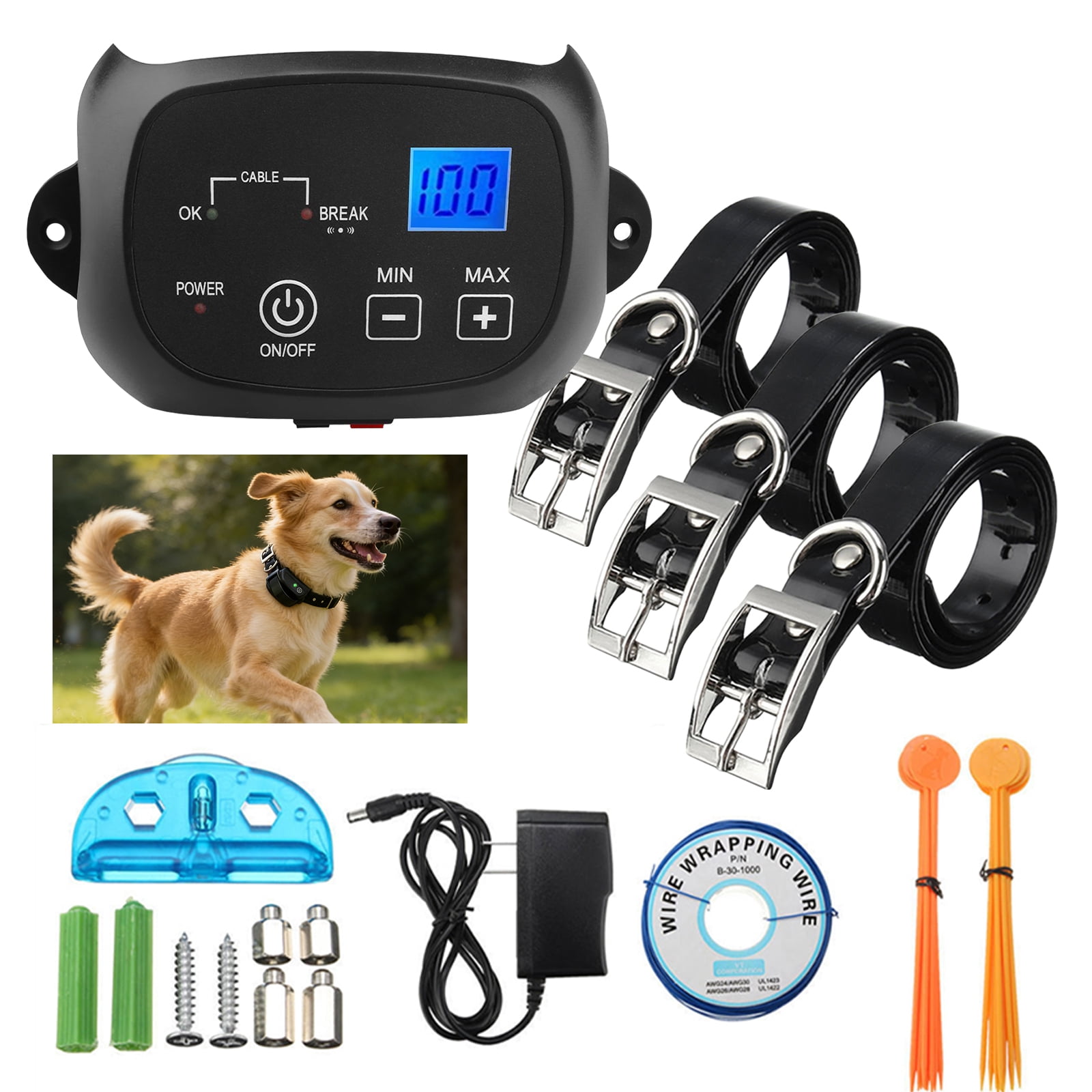 iMeshbean 3 Pet Dog Wireless Fence System Containment Electric Remote ...