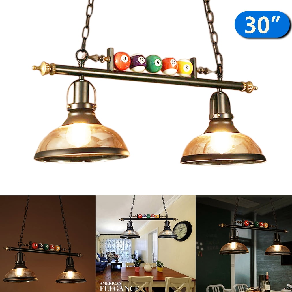 Imeshbean 30" Pool Table Light Fixture, Billiard Pendant Lamp with 2 ...