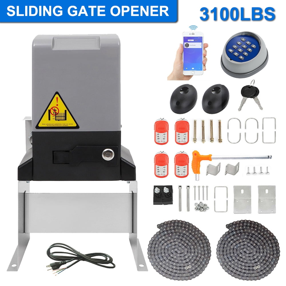 iMeshbean 3100lbs Gate Opener, 550W, APP Control, 4 Remotes, Wireless ...