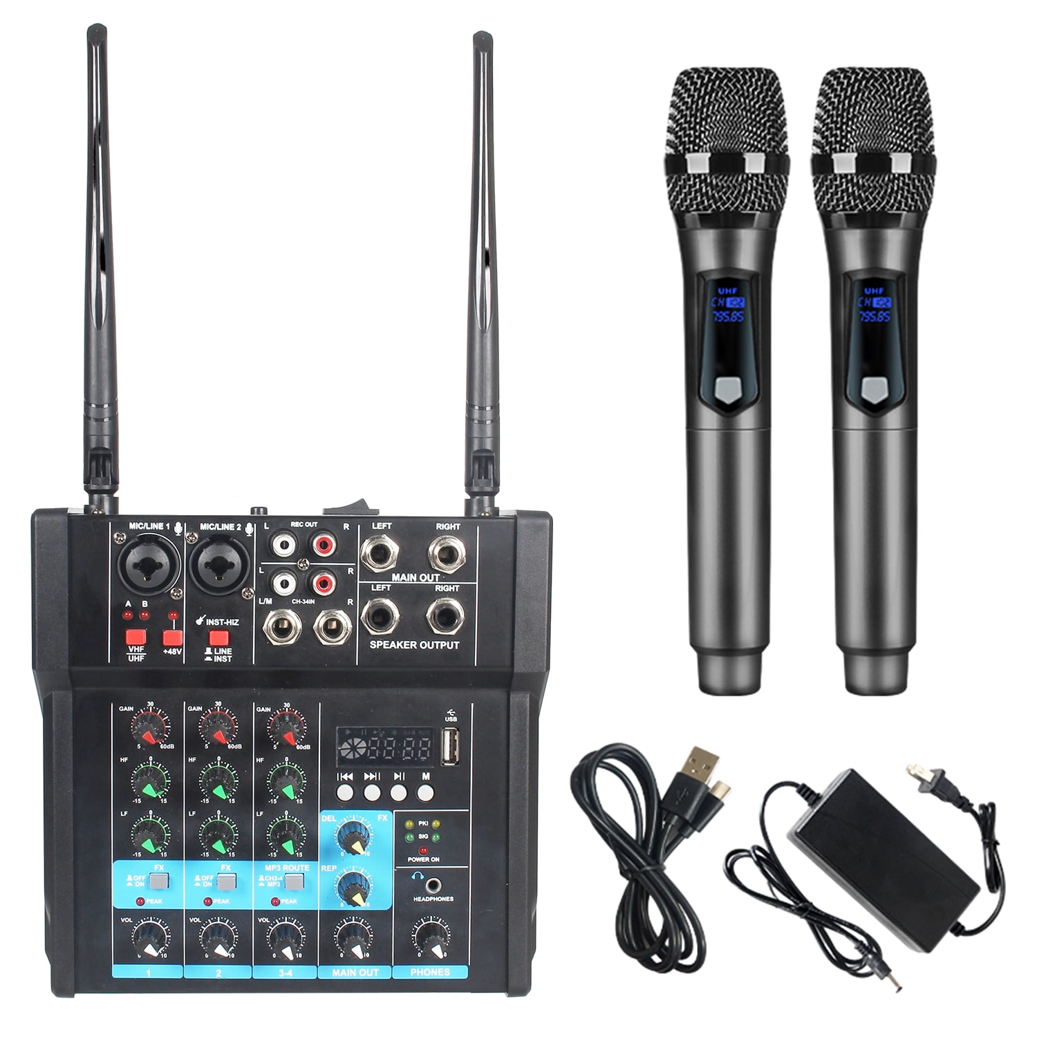 iMeshbean 4-Channel Audio Mixer Sound Board USB Live Studio Mixer with ...