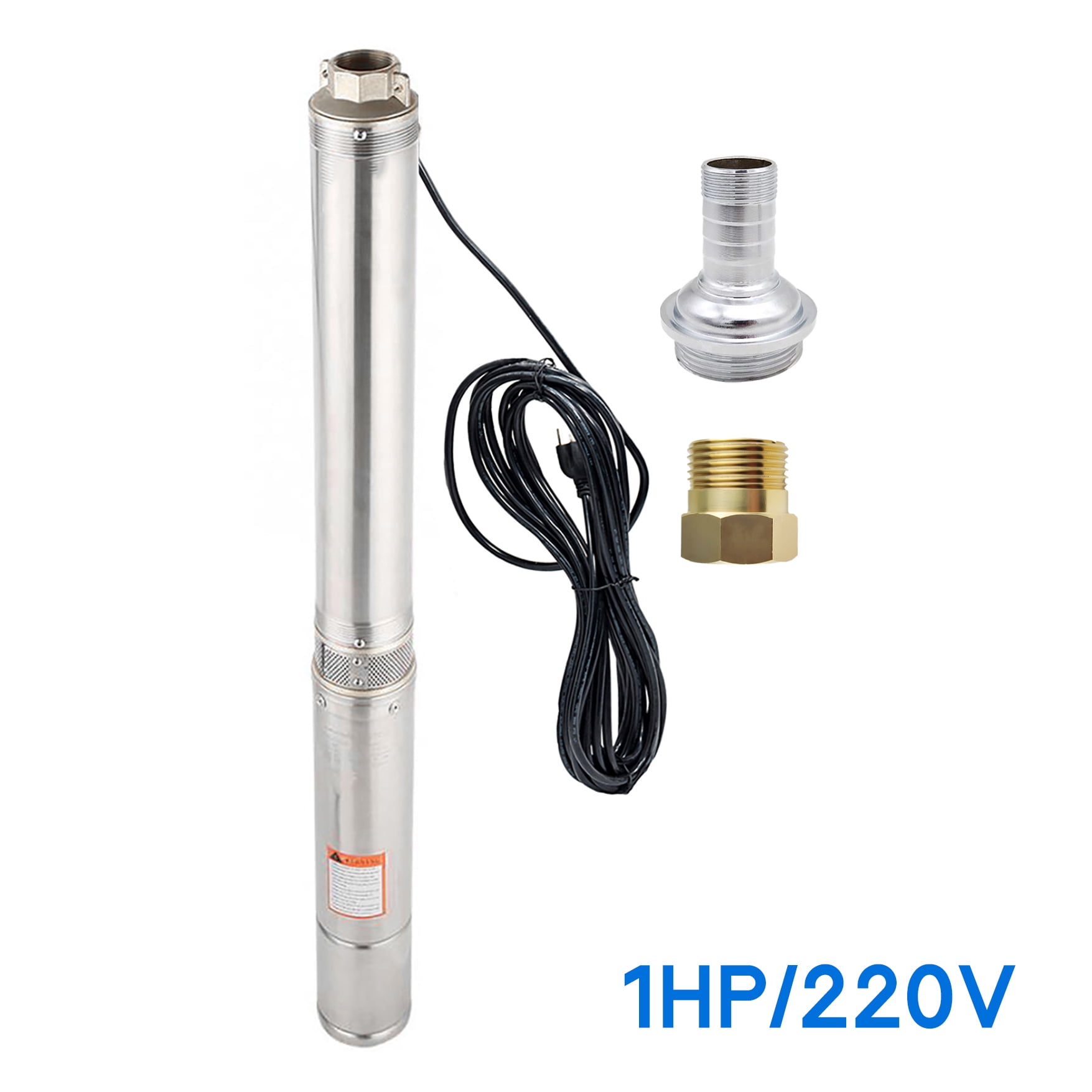iMeshbean 4" Deep Submersible Well Pump,1 HP, 230V, 60 Hz, 33 GPM, 207 ...