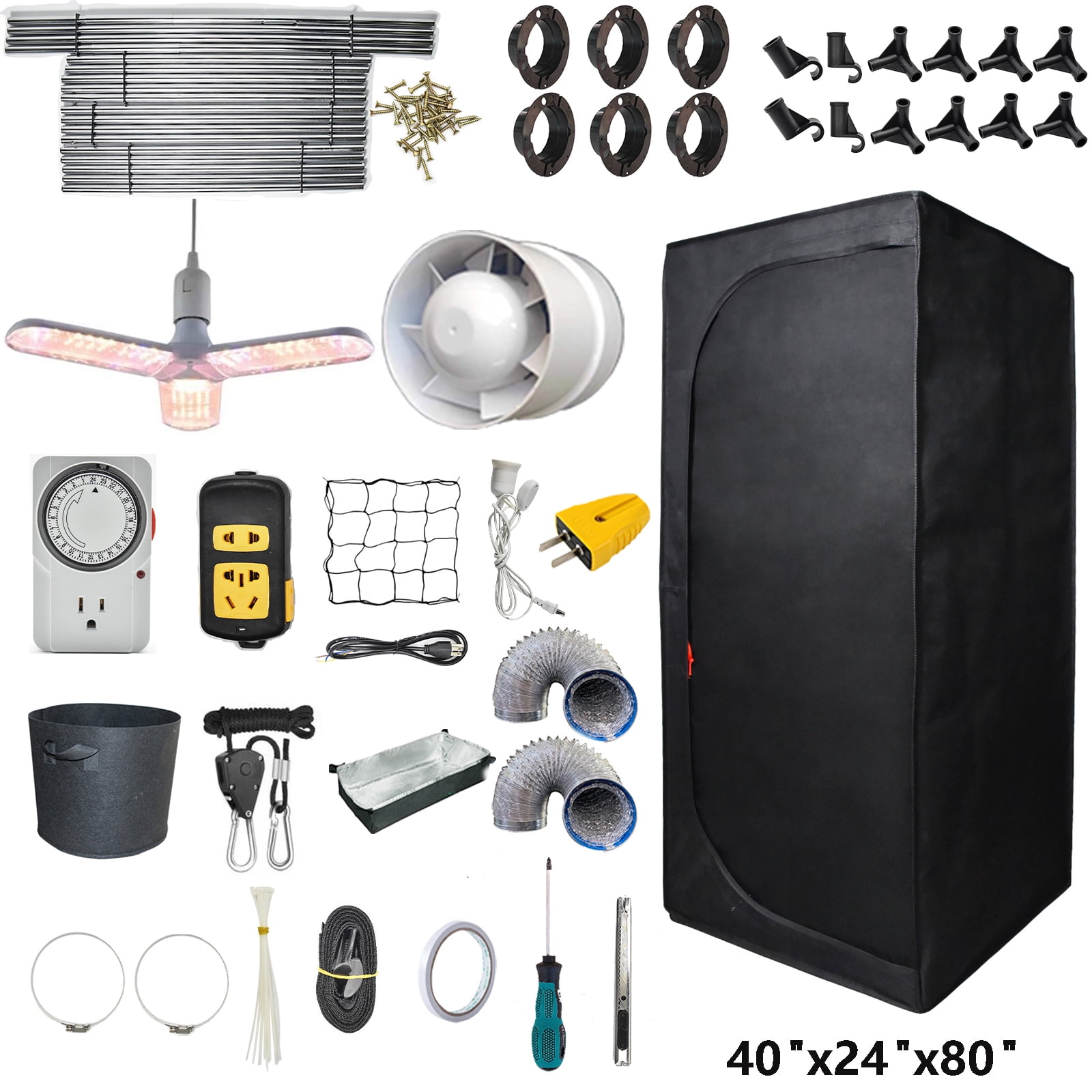 "iMeshbean Indoor Hydroponic Plant Grow Tent Kit 40""x24""x80"" with ...