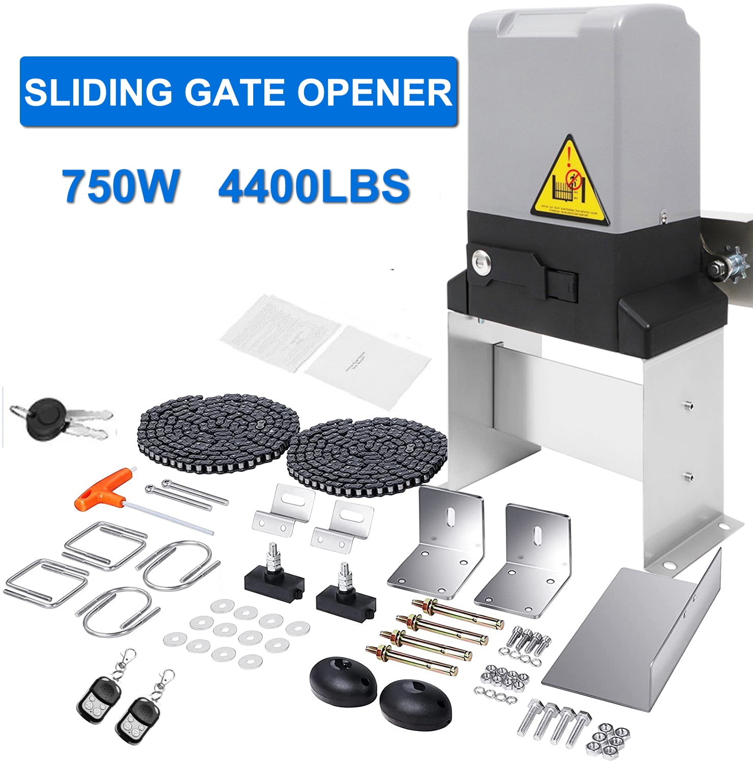 iMeshbean 4400lbs Automatic Sliding Gate Opener 750W, 2 Remotes ...