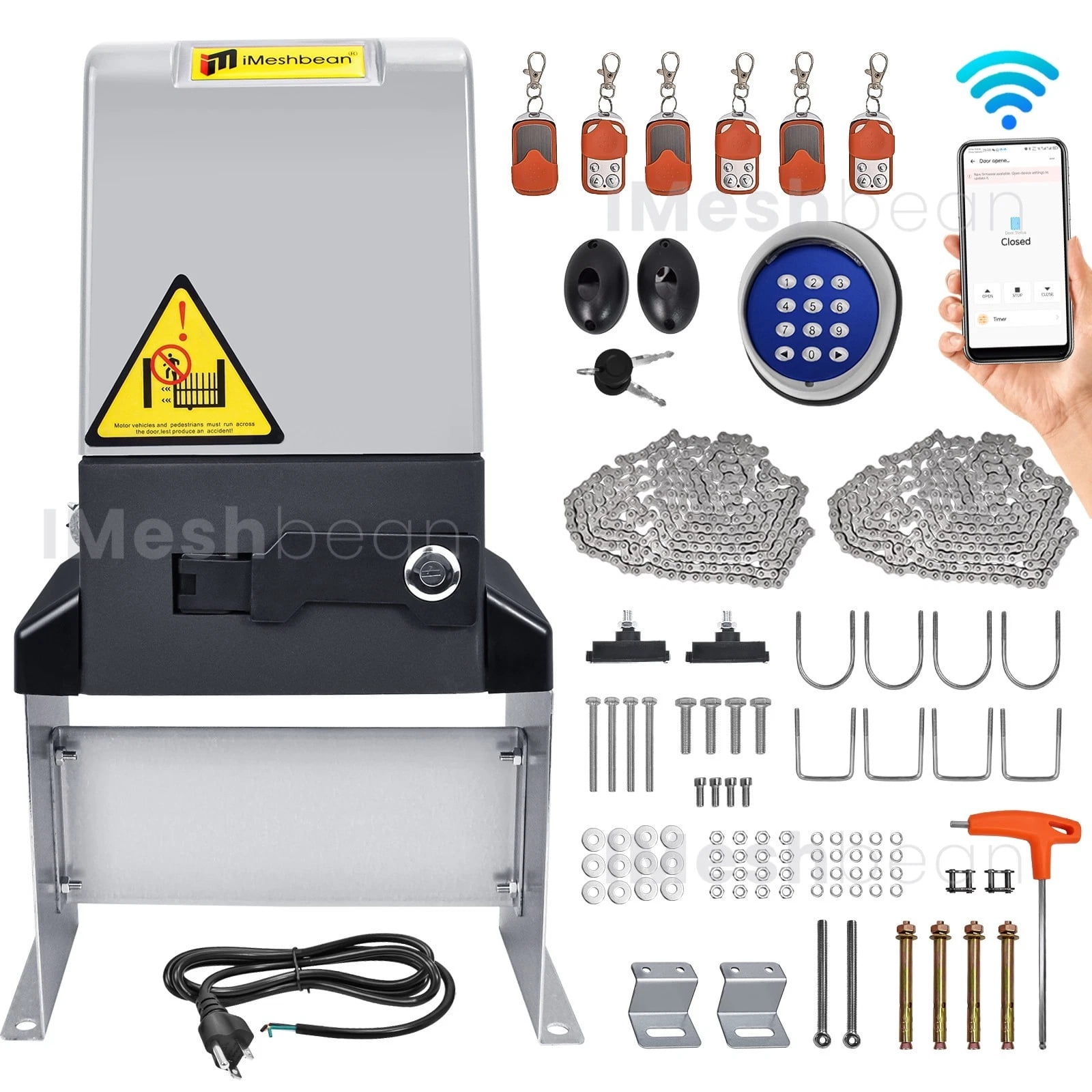 iMeshbean 4400lbs Electric Automatic Sliding Gate Opener Motor APP ...