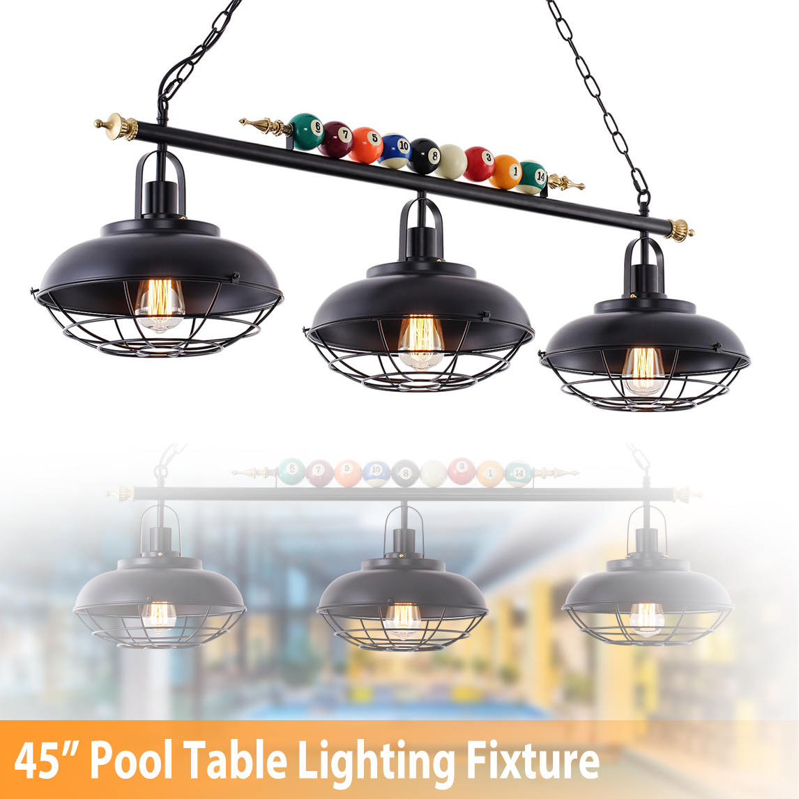 University of Iowa 3-Shade Billiard Lamp - Walmart.com
