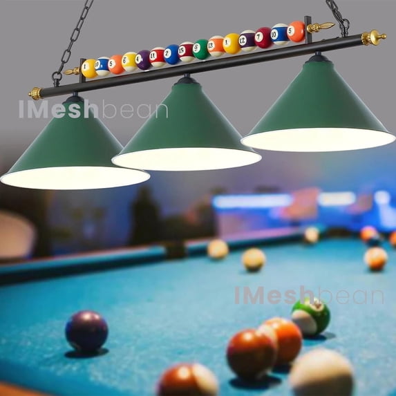 iMeshbean 47'' 3-Light Hanging Pool Table Lights Fixture Billiard ...