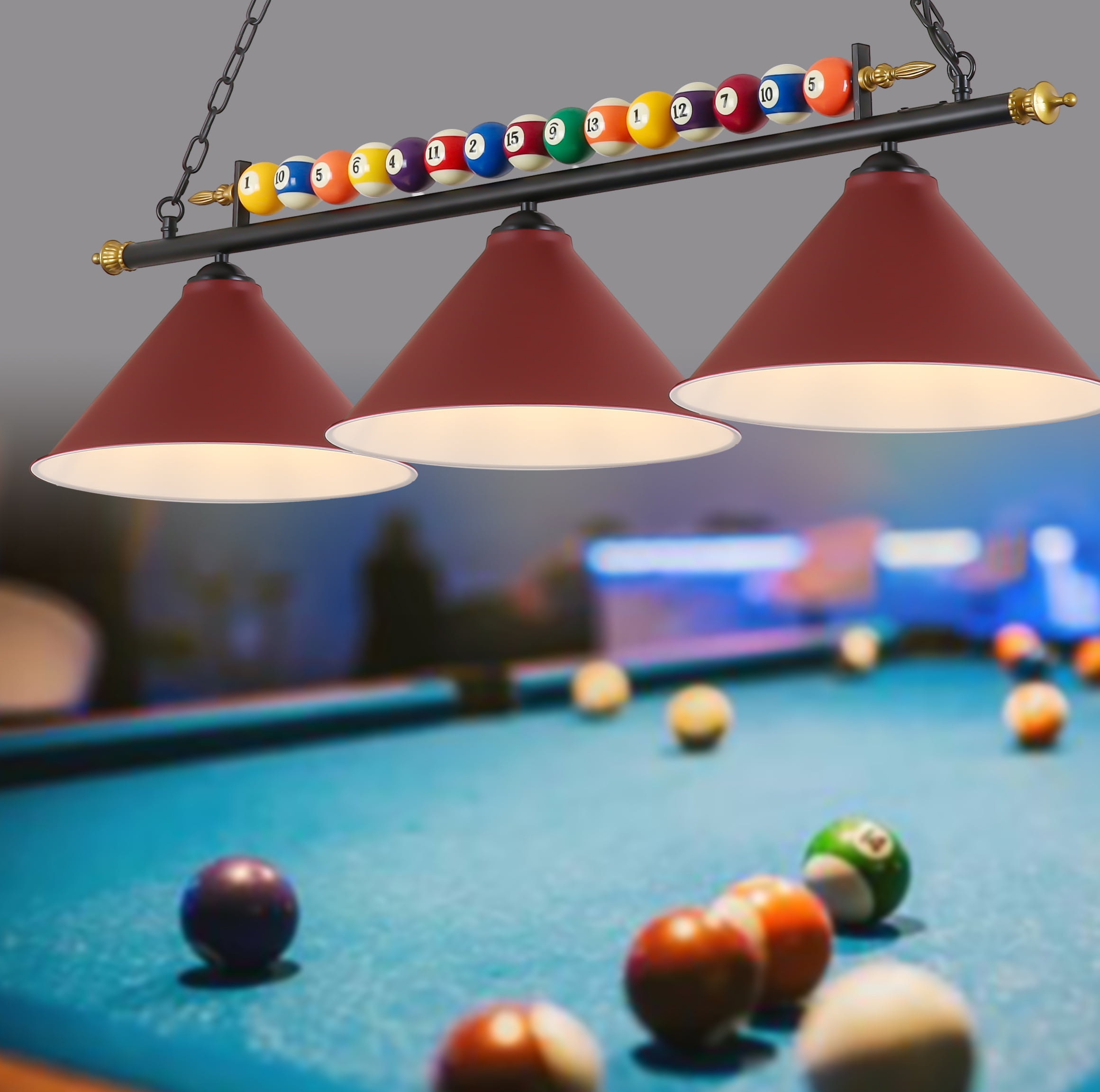 iMeshbean 47" Hanging Pool Table Lights Billiard Pool Table Lighting ...