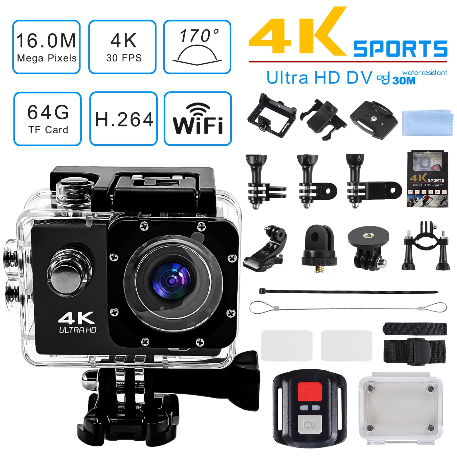 iMeshbean 4K Action Camera FHD Waterproof Digital Camcorder of Sport ...
