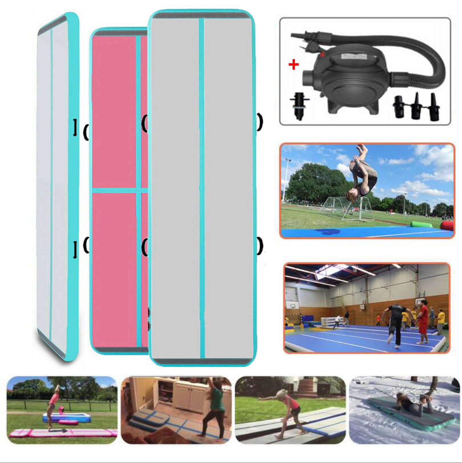 iMeshbean 6ft*20ft*4in Inflatable Gymnastics Cheerleading Tumbling Mat ...