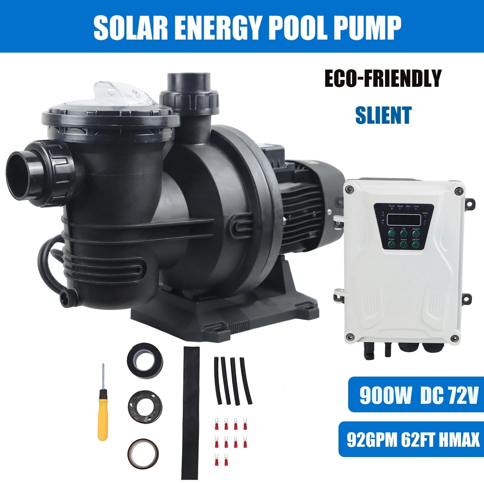 iMeshbean 900W Solar Pump Inground Swimming Pool Pump DC 72V Brushless ...