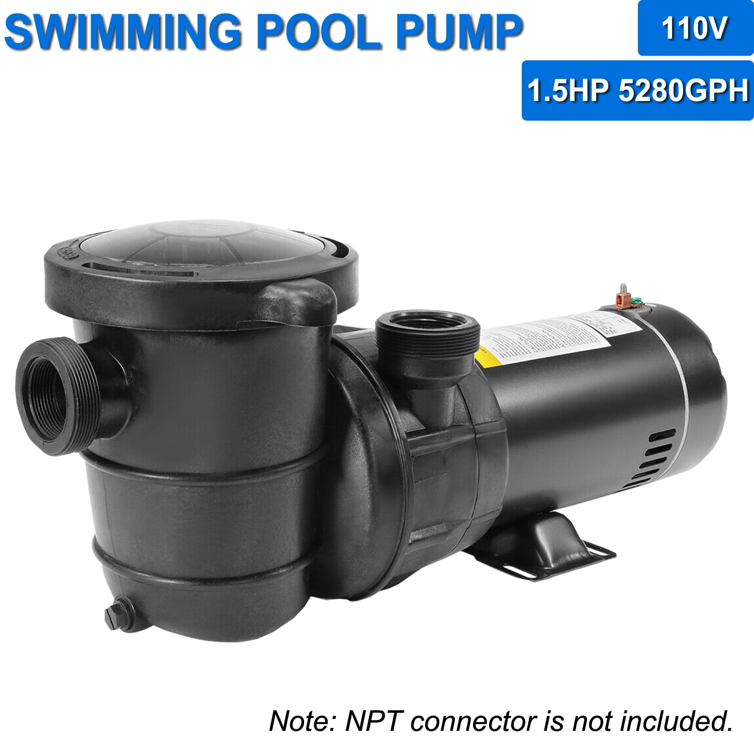 iMeshbean Above Ground Swimming Pool Pump, 1.5HP Motor 110V, 5280GPH ...