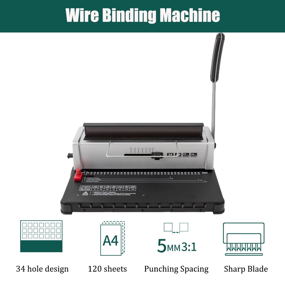 iMeshbean Binding Machine,Wire Binding Machine 34 Hole with 100Pcs 3/8 ...