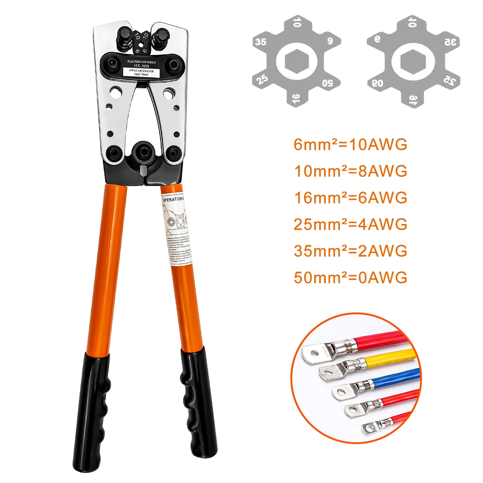 iMeshbean Crimping Pliers Cable Lug Crimper Wire Terminal Crimping Tool ...