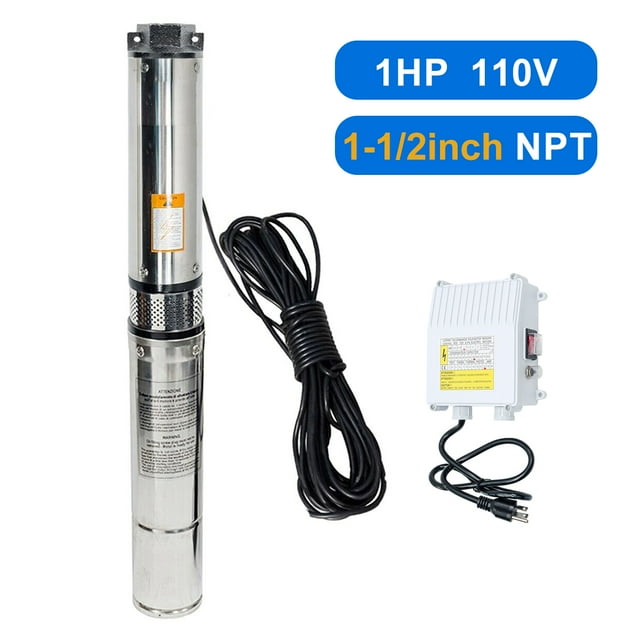 iMeshbean 1HP Submersible Well Pump, Stainless Steel, 110V, 33GPM ...