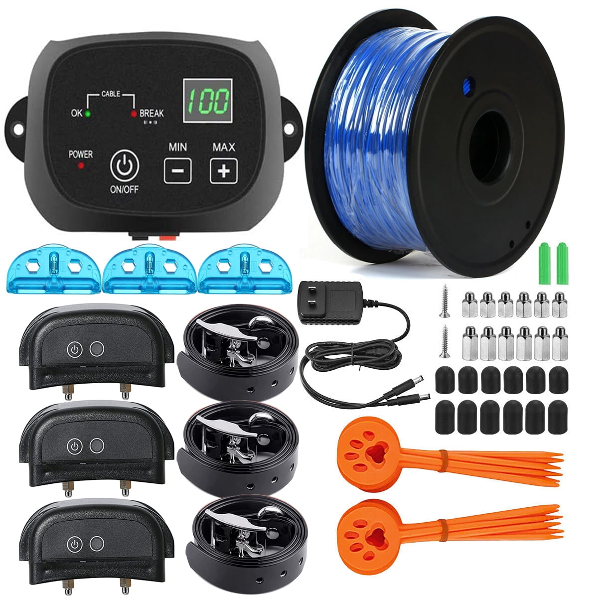 iMeshbean In-Ground Electric Dog Fence with Waterproof Collar, Fits S/M ...