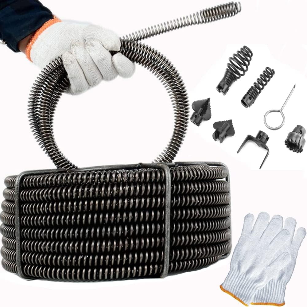 iMeshbean Drain Cleaning Cable 60 Feet x 5/8 Inch Hollow Core Cable ...