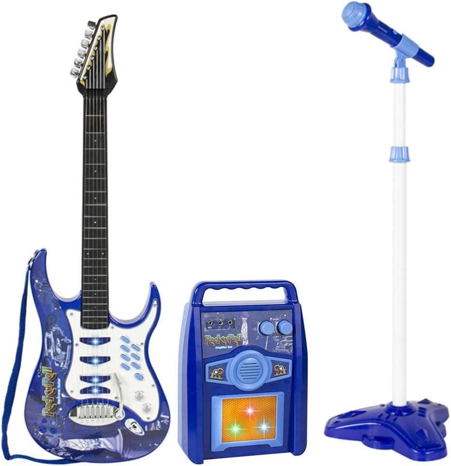 iMeshbean Electric Guitar Kit Toy Play Set with Microphone, Kids ...