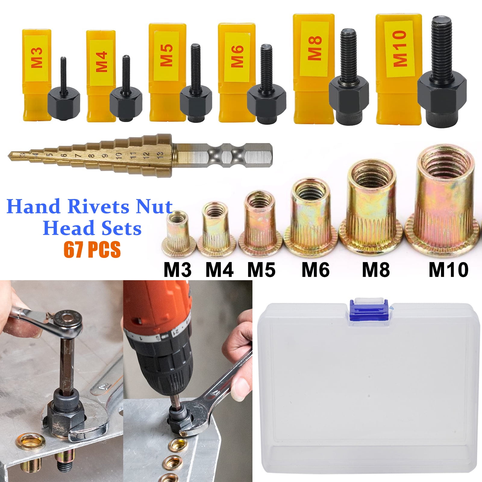 iMeshbean Hand Rivet Nut Gun Head Nuts Rivet Nut Tool Manual Riveter ...