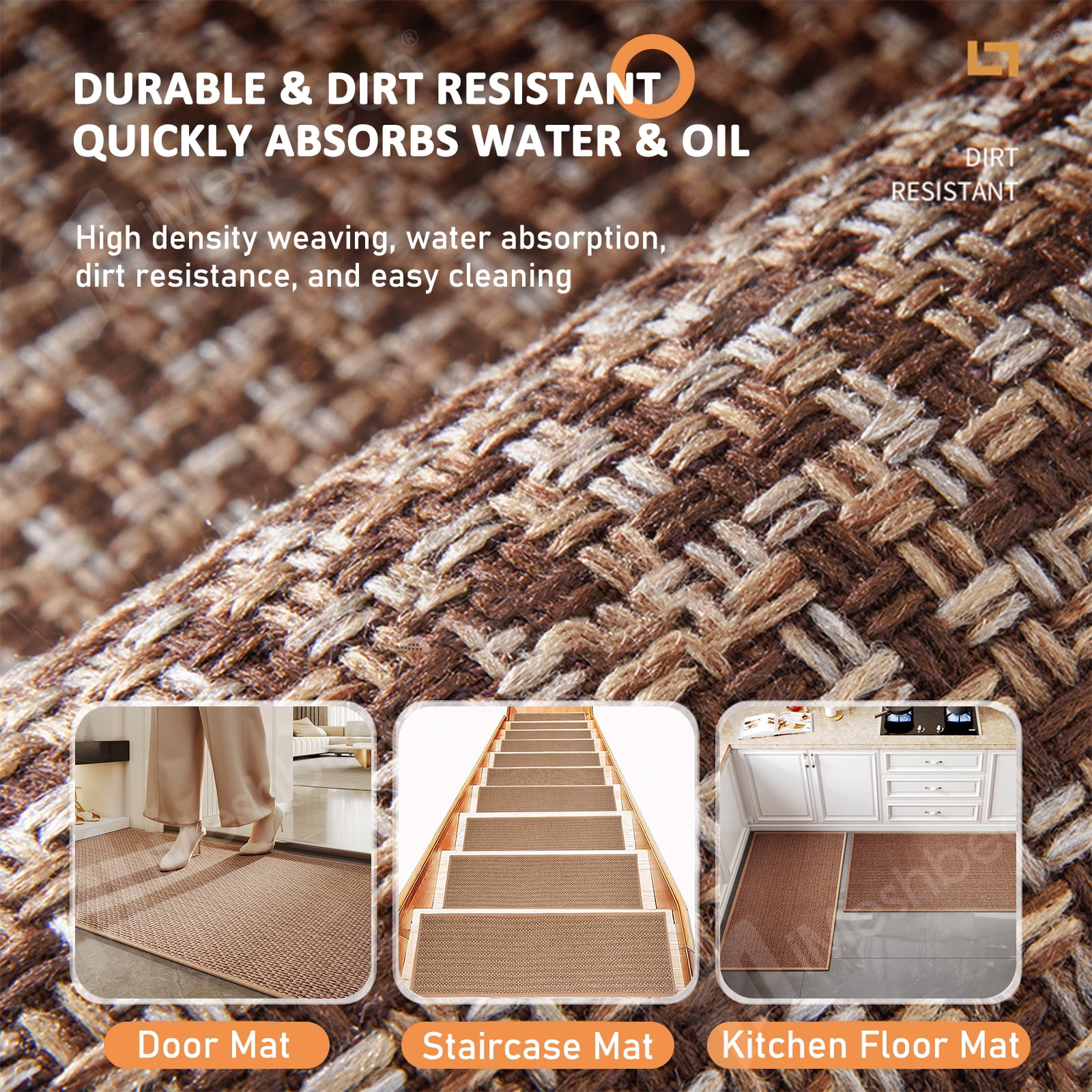 iMeshbean Non-slip Stair Treads Indoor Stairs Carpet for Wooden Steps 8 ...