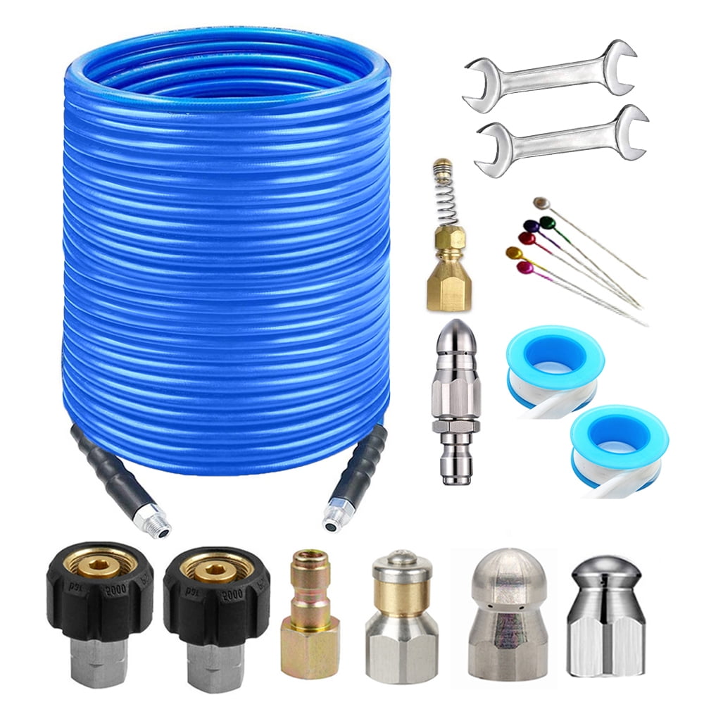 iMeshbean Sewer Jetter Kit For Pressure Washer Drain Pipe Cleaner 200Ft ...