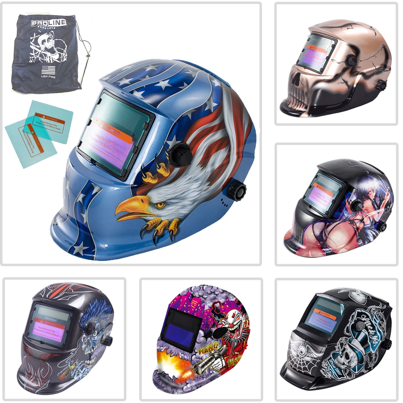 iMeshbean Solar Powered Welding Helmet Auto Darkening Hood PP Material ...