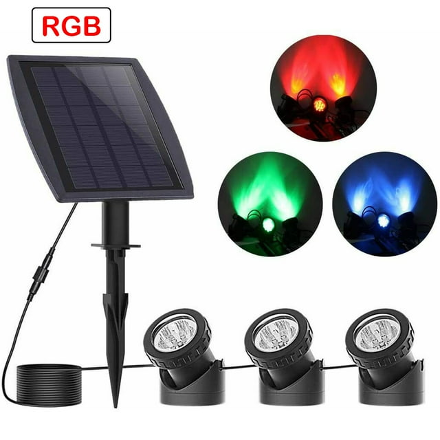 iMeshbean Submersible Solar LED RGB Pond Spot Lights Underwater Pool ...