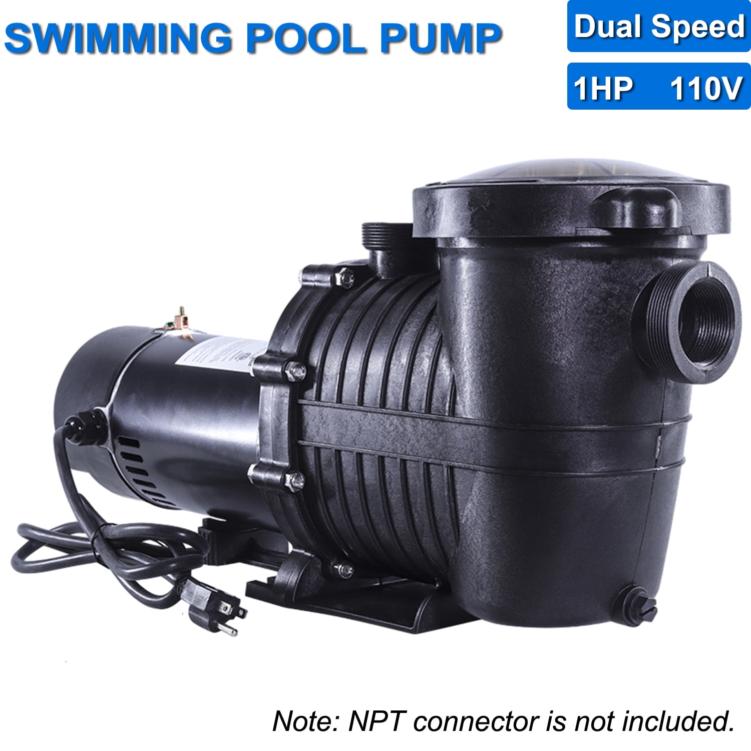 iMeshbean Swimming Pool Pump, 1HP 110V Head Max 59FT, Double Speed Pump ...