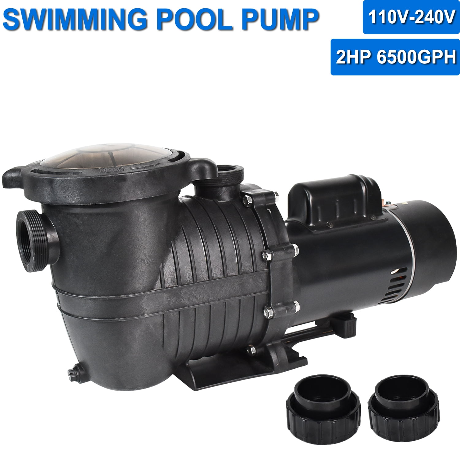 Imeshbean 2HP Swimming Pool Pump, 110V-230V, Single Speed, 6500GPH ...